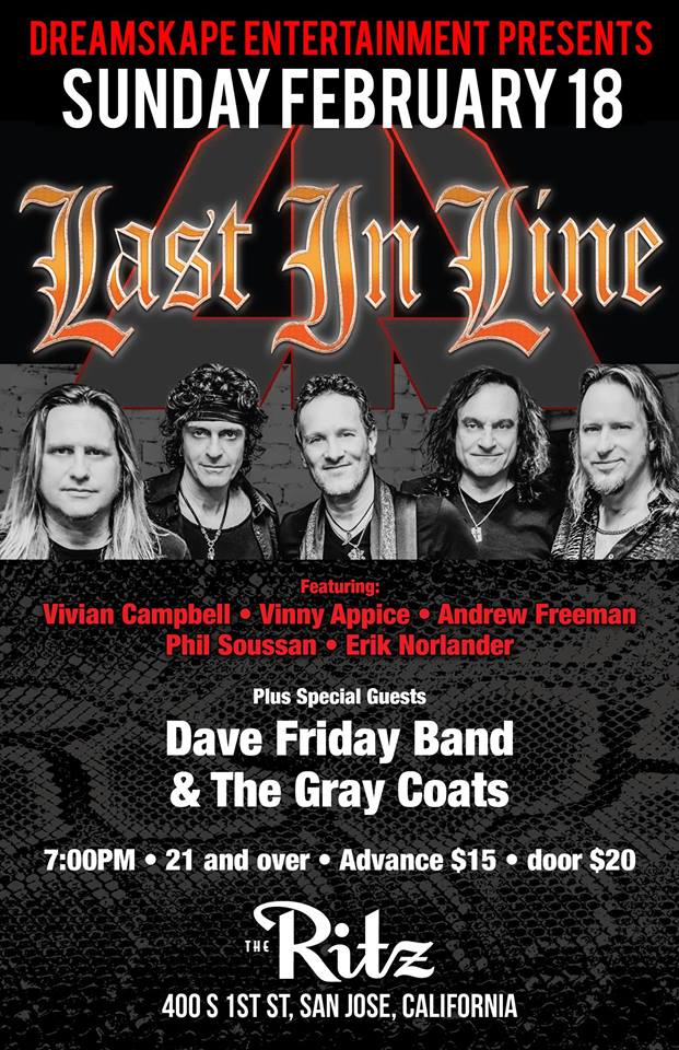 LAST IN LINE + THE DAVE FRIDAY BAND + THE GRAY COATS | Nightclub San ...