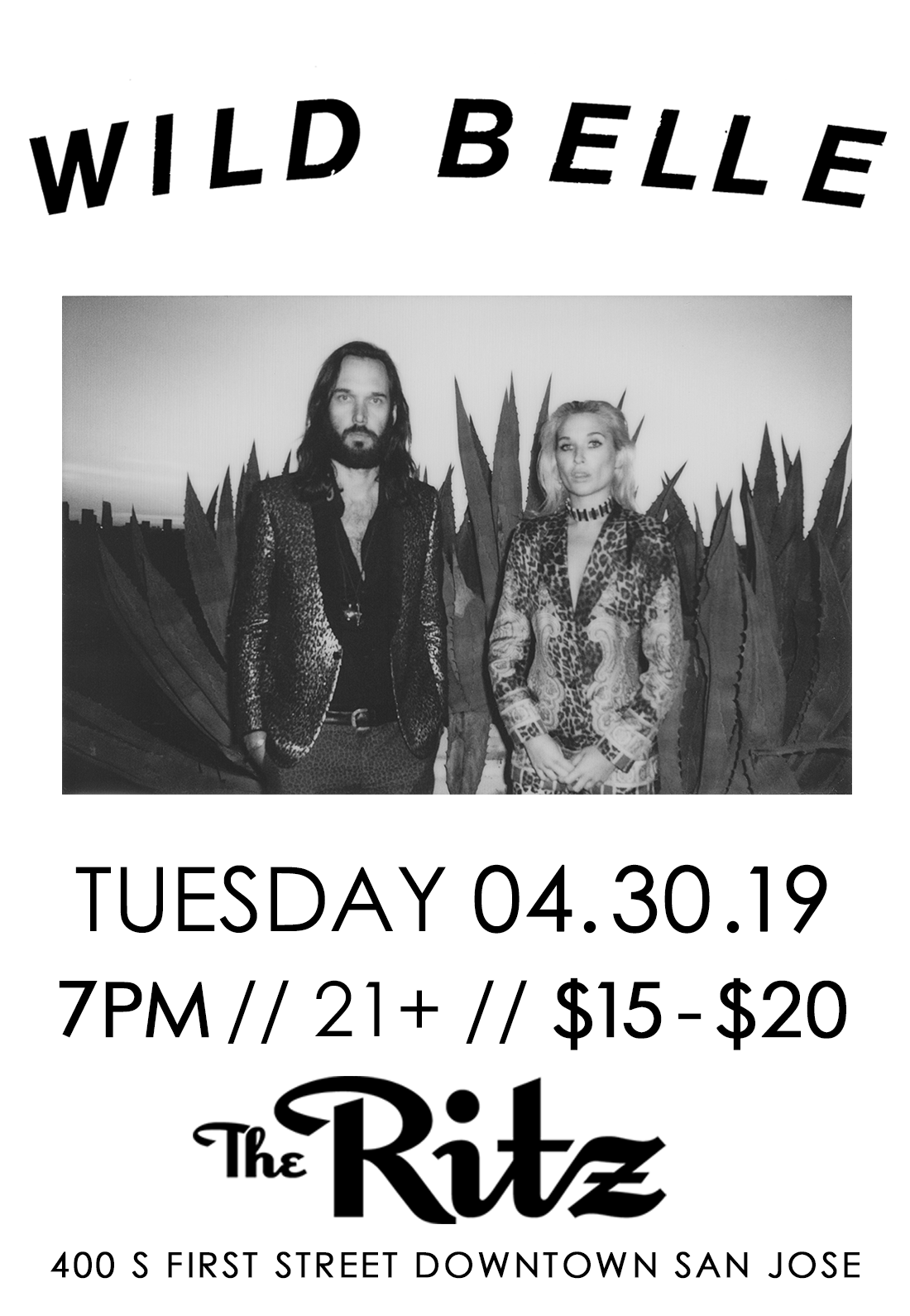 WILD BELLE POSTER | Nightclub San Jose CA | Live Music Event Venue San Jose